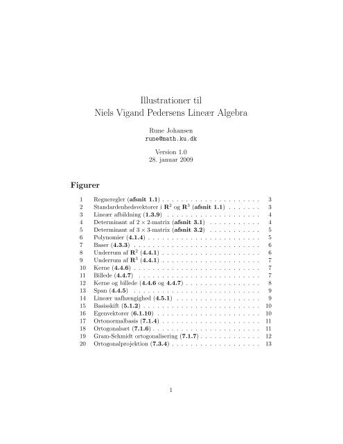 Illustrationer til Niels Vigand Pedersens Lineær Algebra