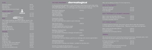 to print off our complete beauty treatment & therapy price list