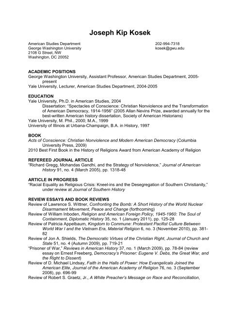 full cv - George Washington University