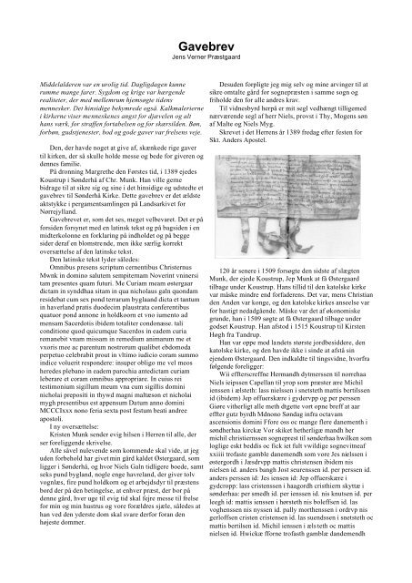 Præstgaard, Jens Verner 'Gavebrev' - Thisted Museum