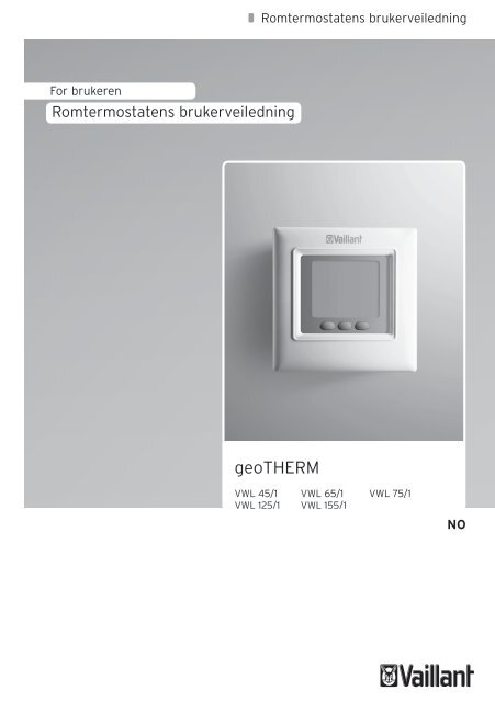 Bruk remote control geoTHERM VWL - Vaillant