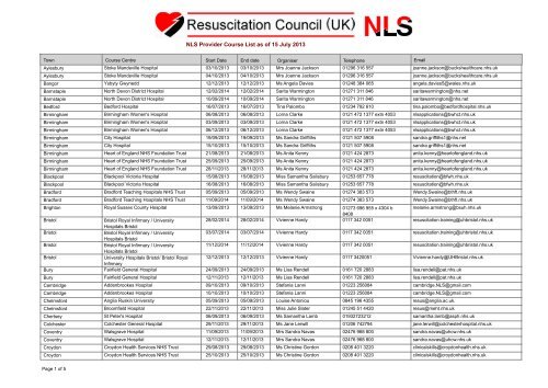 NLS Course List - Resuscitation Council (UK)