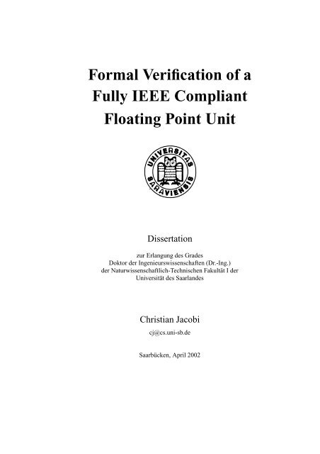 Formal Verification Of A Fully Ieee Compliant Floating Point Unit