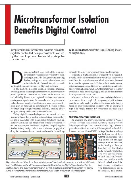 Microtransformer Isolation Benefits Digital Control - Power Electronics