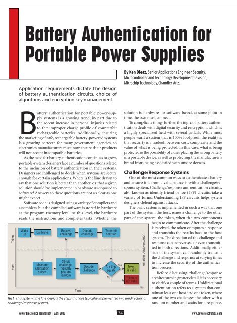 Battery Authentication for Portable Power Supplies - Power Electronics