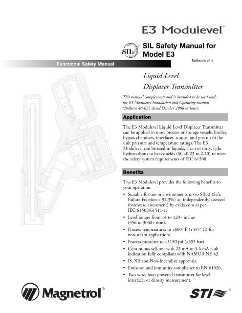 Digital E3 Modulevel SIL Instruction Manual 48-650 - Magnetrol ...