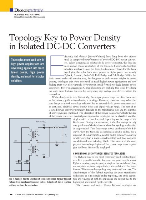 Topology Key to Power Density in Isolated DC-DC Converters