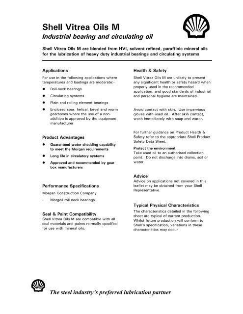 Shell Vitrea Oils M - Parsian Super Lubricants