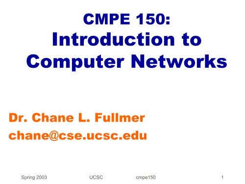 Introduction to Computer Networks