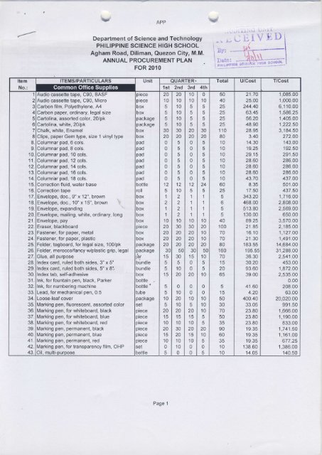2010 - PSHS Main Campus - Philippine Science High School