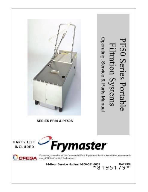 PF50 Series Portable Filtration Systems - Frymaster