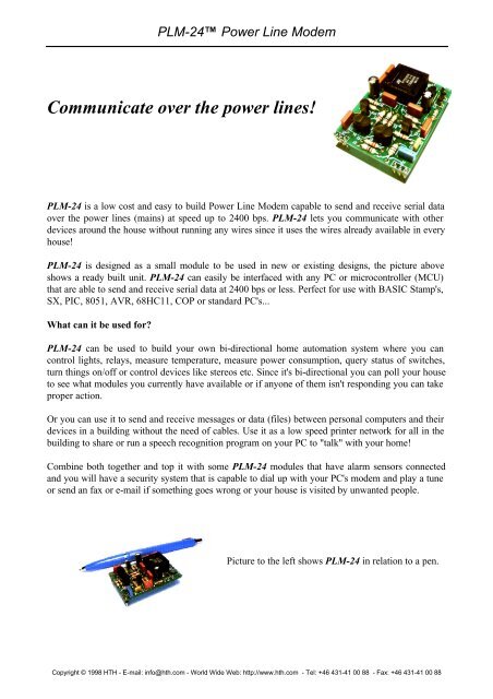 PLM-24 Power Line Modem - HTH