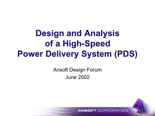 Design and Analysis of a High-Speed Power Delivery System