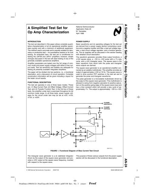 Application Note 24 A Simplified Test Set for Op Amp ... - EEWeb