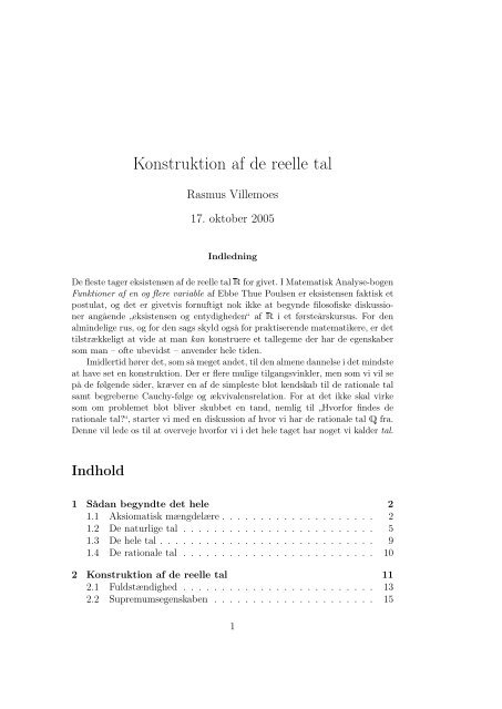 Konstruktion af de reelle tal