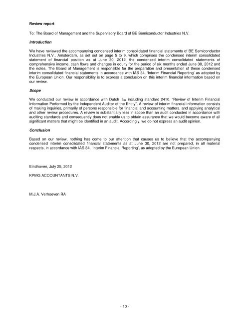 Review report To: The Boa