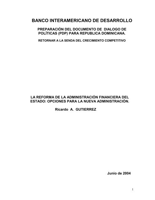 BANCO INTERAMERICANO DE DESARROLLO