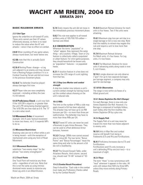 Wacht Am Rhein - Decision Games