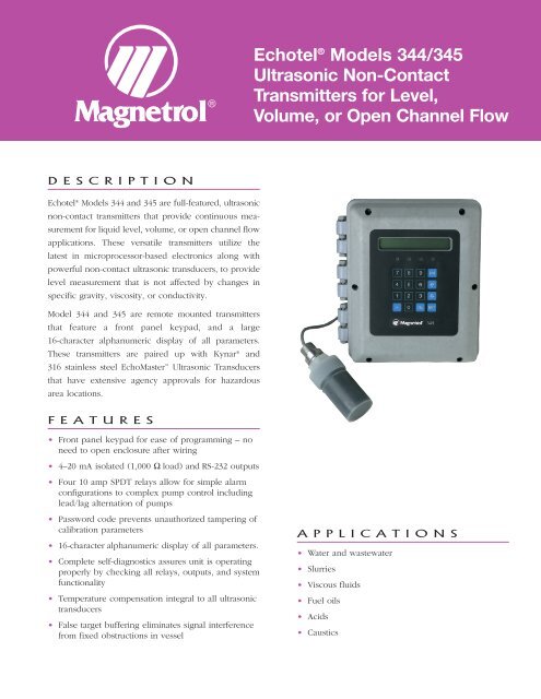 Model 344/345 - Magnetrol International