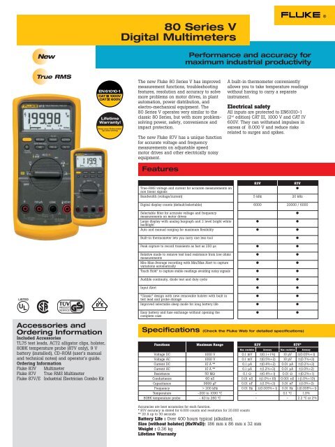 80 Series V Digital Multimeters - Distrelec