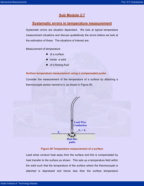 Systematic errors in temperature measurement - nptel - Indian ...