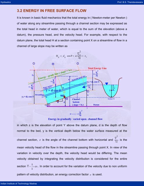 3.2 energy in free surface flow - nptel - Indian Institute of ...