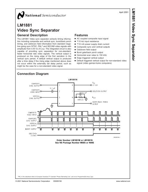 LM1881 Video Sync Separator - KHBO