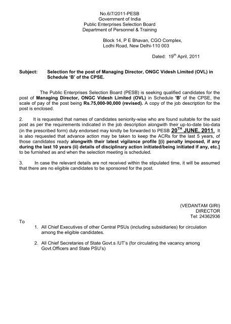 Job Description - PESB