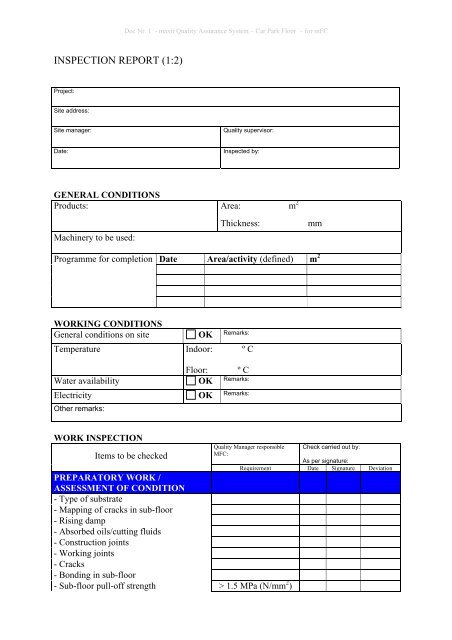 INSPECTION REPORT (1:2)