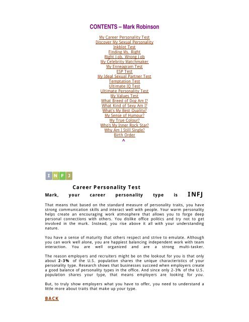 My Psychological Profile