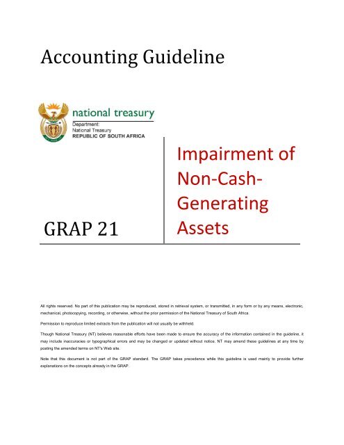 Accounting Guideline GRAP 21 Impairment of Non-Cash ...