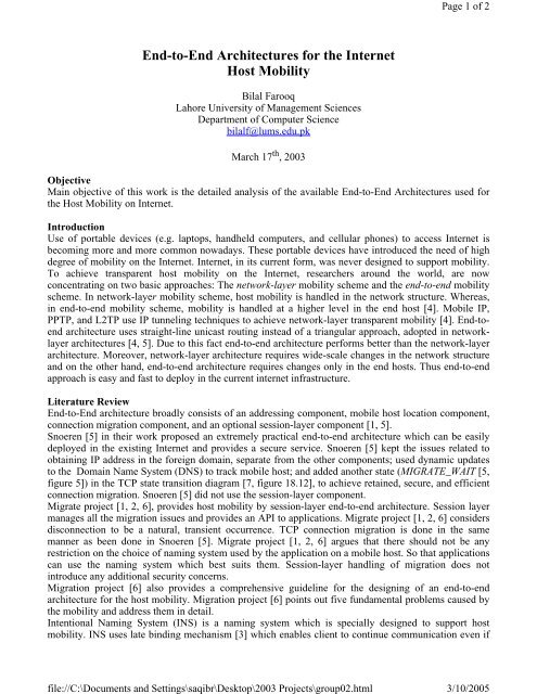 Proposal - Suraj @ LUMS - Lahore University of Management ...