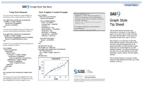 Graph Style Tip Sheet - SAS