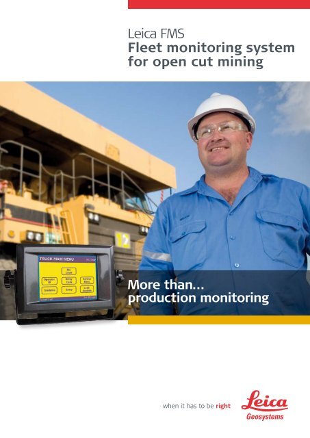 Leica FMS Fleet monitoring system for open cut mining
