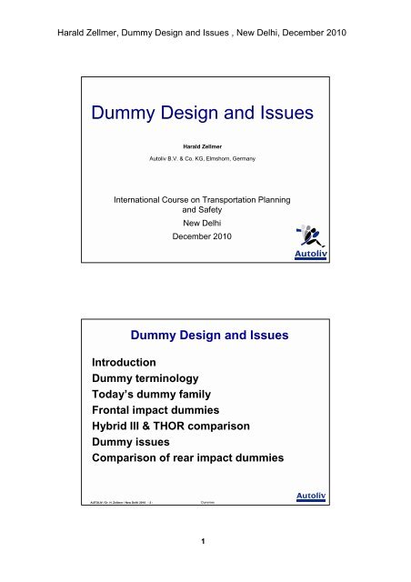 Dummy Design and Issues