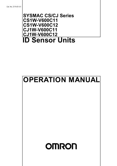 SYSMAC CS/CJ Series ID Sensor Units Operation Manual