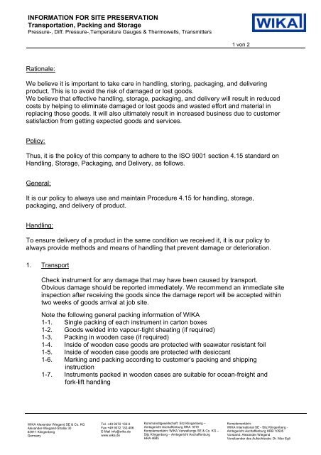 Download as PDF - WIKA Alexander Wiegand SE & Co. KG