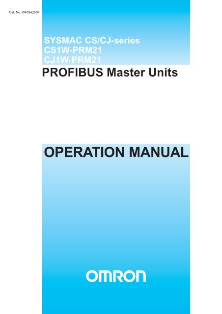 SYSMAC CS/CJ-series CS1W-PRM21/CJ1W-PRM21 PROFIBUS ...