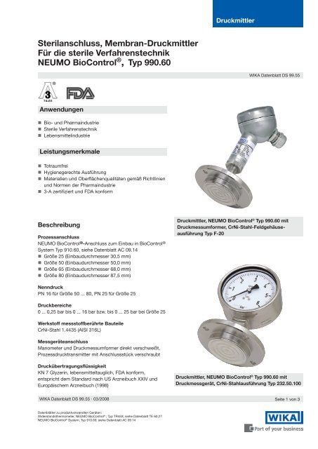 Datenblatt - WIKA Alexander Wiegand SE & Co. KG
