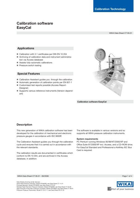 Calibration software EasyCal