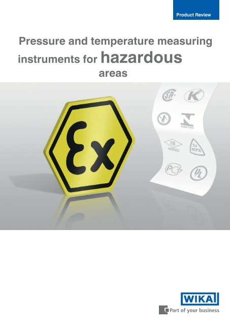 Pressure and temperature measuring instruments for hazardous areas