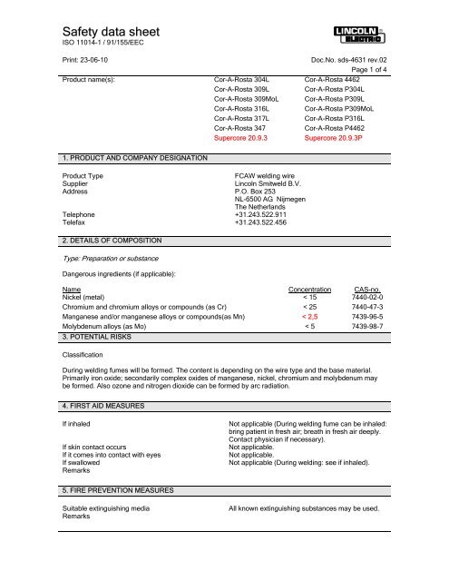 Safety data sheet