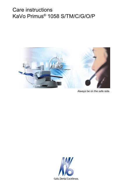 Care instructions KaVo Primus® 1058 S/TM/C/G/O/P