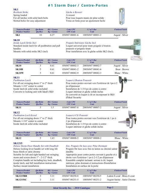 Catalogue Complete - Ideal Security Inc.