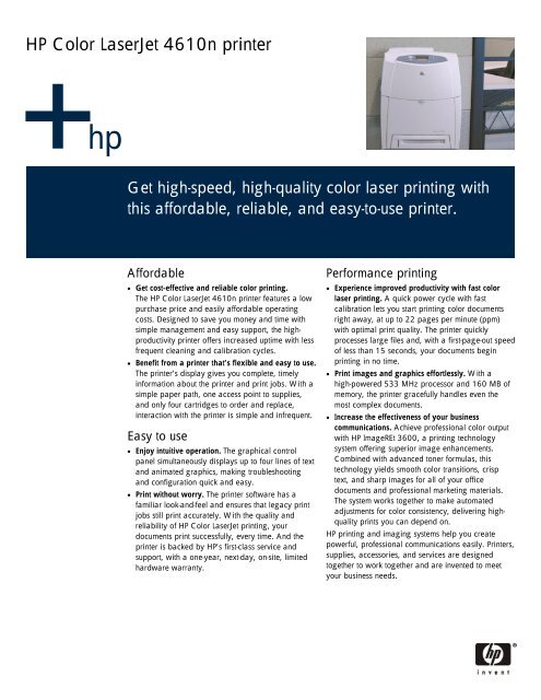 HP Color LaserJet 4650 series printer