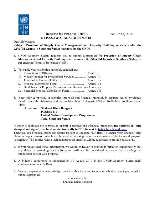 RFP - UNDP Sudan Intranet - United Nations Development ...
