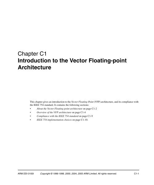 Chapter C1 Introduction To The Vector Floating Point Architecturepdf