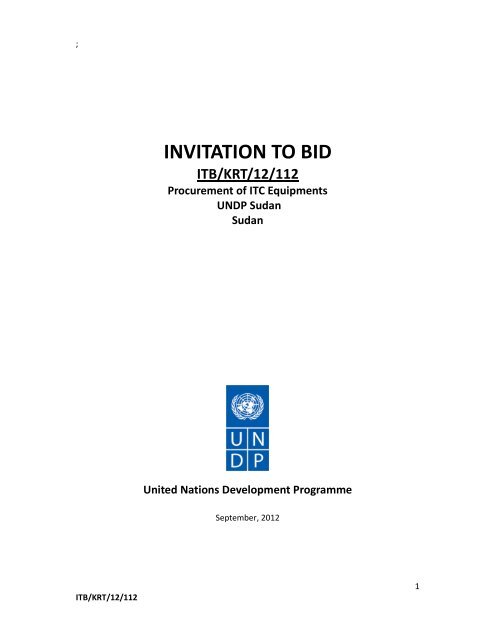 Invitation to bid - UNDP Sudan Intranet - United Nations ...
