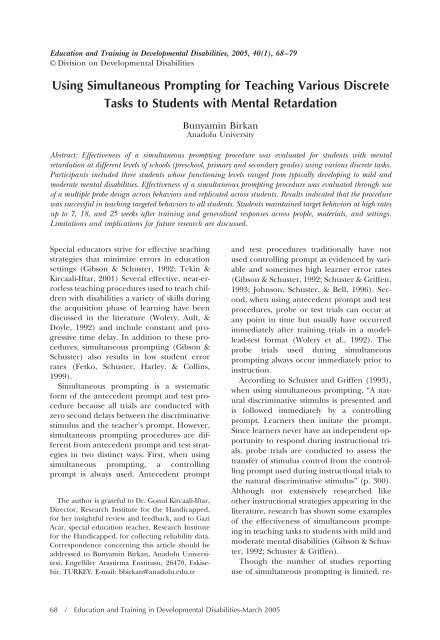 Using Simultaneous Prompting for Teaching Various Discrete Tasks ...