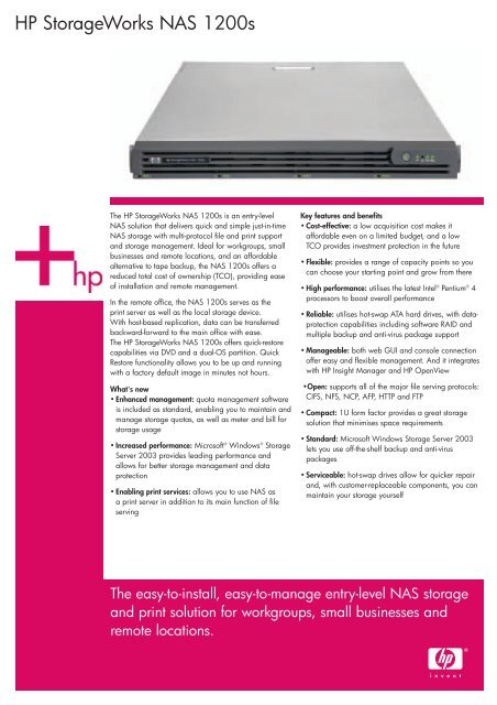 HP StorageWorks NAS 1200s